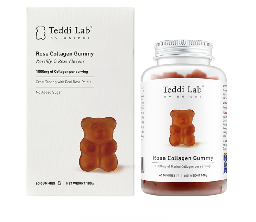 Unichi | Teddi Lab 玫瑰果膠原蛋白小熊軟糖 (60粒)（9350634002958）【平行進口】不同版本包裝隨機發 ...