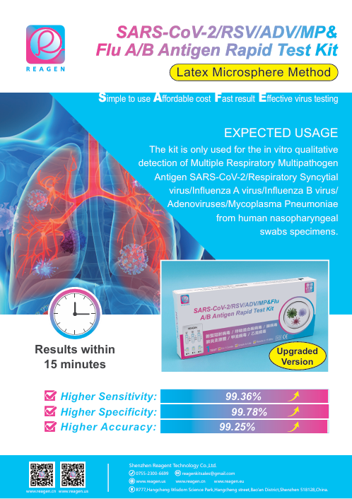 Reagen | MP&Flu/SARS-CoV-2/RSV/ADV A/B Antigen Rapid Test Kit (6-in-1 ...