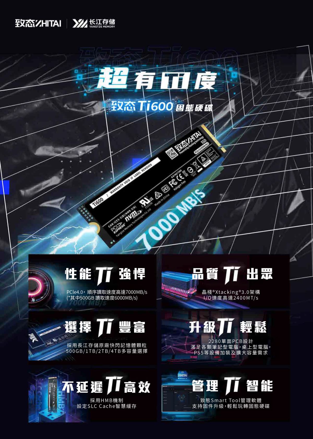 致態 | Ti600 4TB NVMe2.0 PCIe Gen4x4 M.2 2280 | HKTVmall 香港最大網購平台