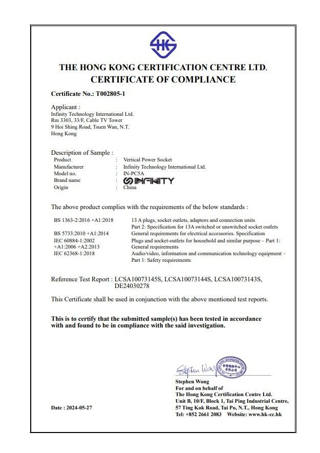 Infinity | 【黑色】PC5A PD20W 3A1C 5位直立拖板 | IN-PC5A | 顏色 : 黑色 | HKTVmall 香港 ...