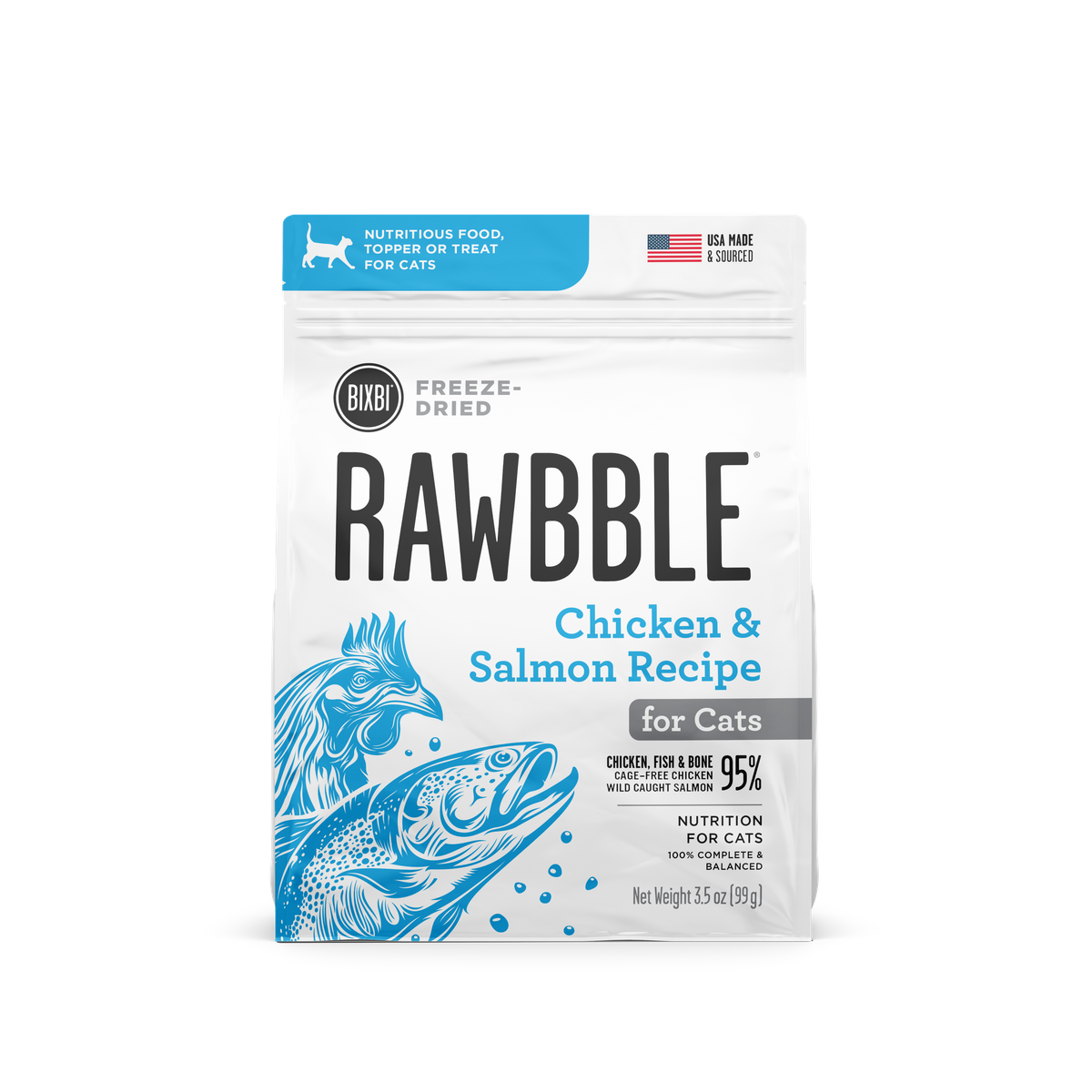BIXBI | BIXBI RAWBBLE CAT FREEZE DRIED CHICKEN SALMON 3.5OZ Use By: 3 ...