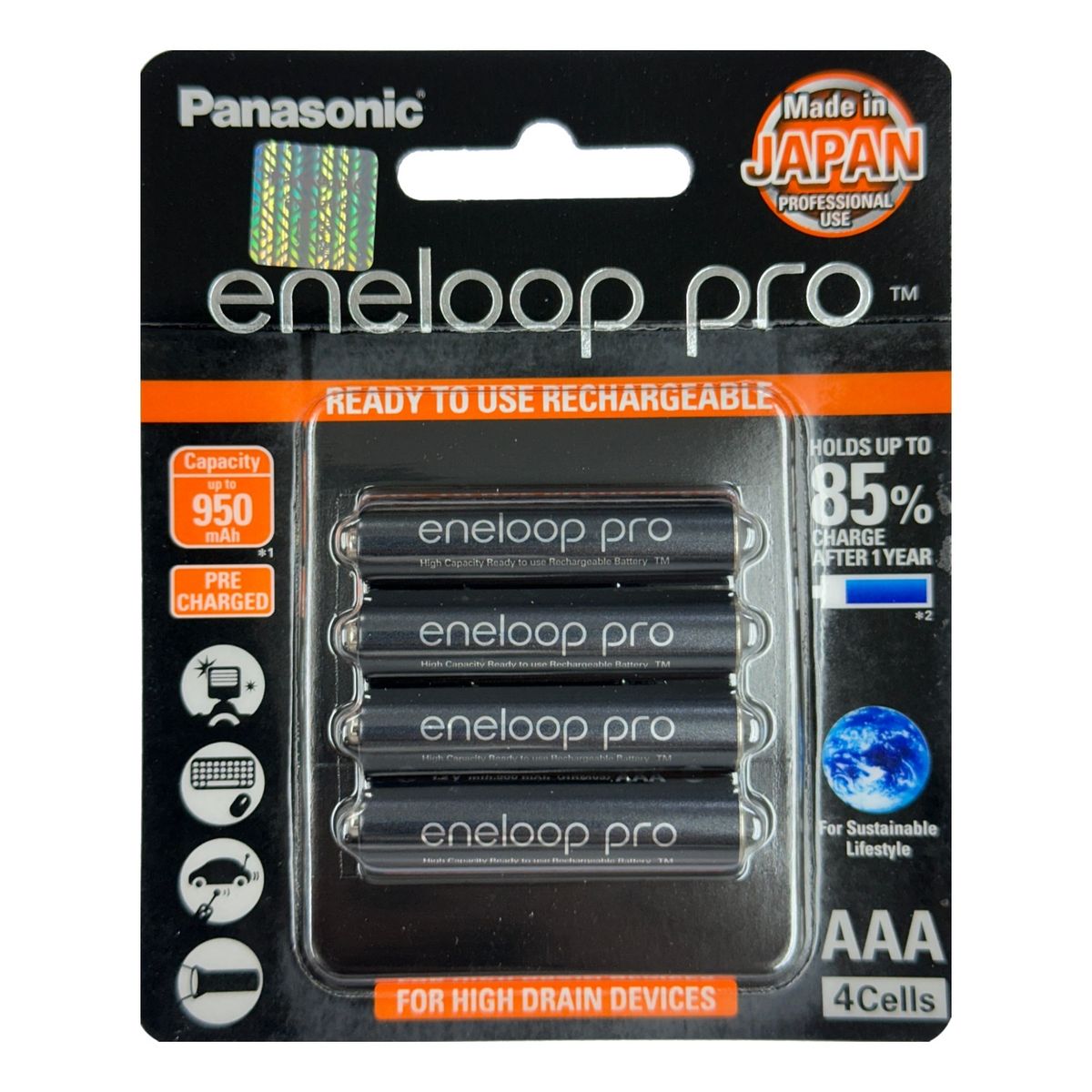 Panasonic | eneloop pro AAA x4 950mAh 1.2V Ni-MH Rechargeable Battery ...
