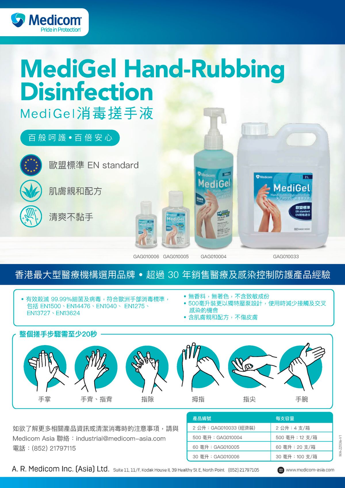 Medicom | MediGel Hand-Rubbing Disinfection 500ml #GAG010004 | HKTVmall ...