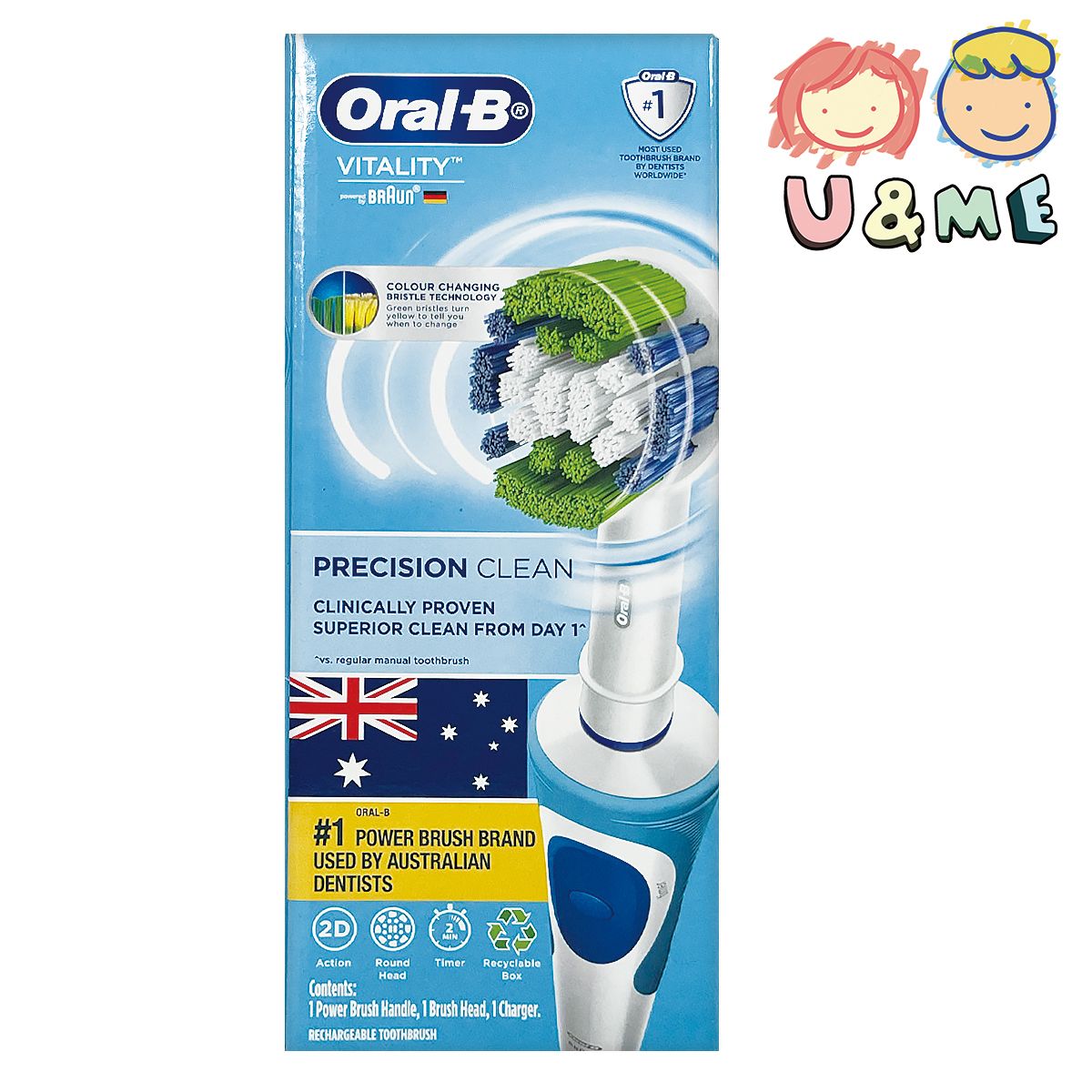 Oral-B | Vitality Rechargeable Electric Toothbrush with Precision Clean ...