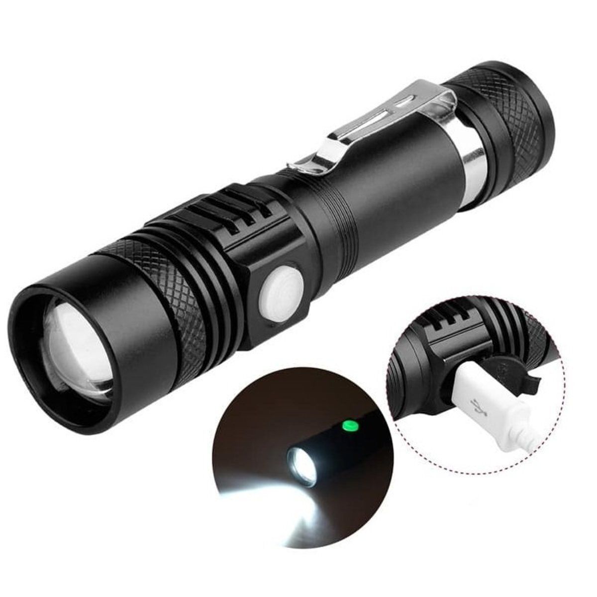 全城熱賣 | CREE-T6 LED TYPE-C USB充電 伸縮調焦便攜手電筒 1000流明 | HKTVmall 香港最大網購平台