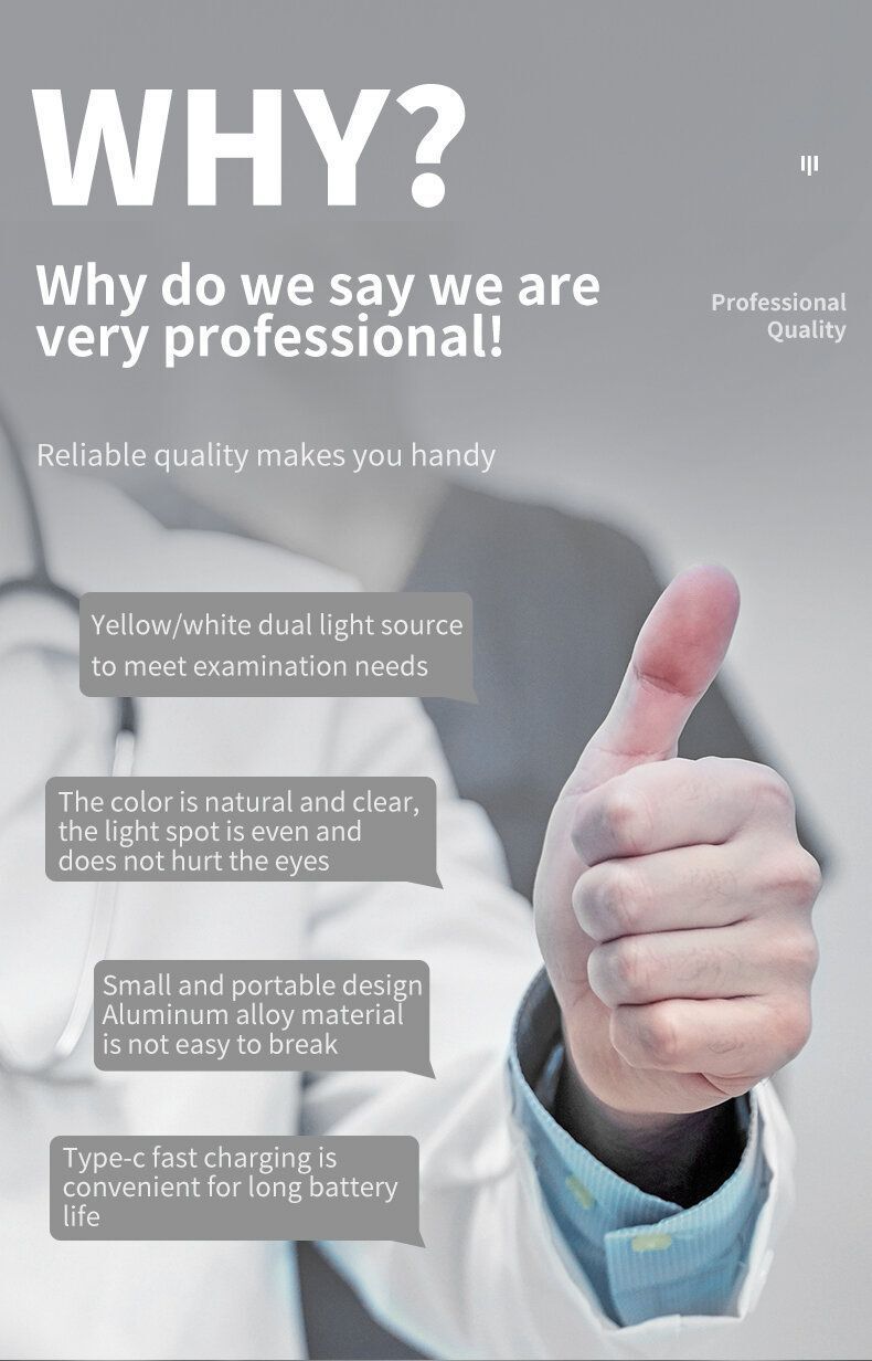 HOT | TYPE-C USB Rechargeable Portable Medical Flashlight〡Dual Light ...