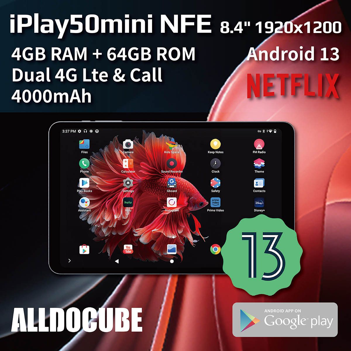 酷比魔方 | iPlay50mini NFE │8.4 │ 1920x1200 │4GB RAM+64GB │平板電腦 | RAM : 4GB | 儲存容量 : 64GB | HKTVmall ...
