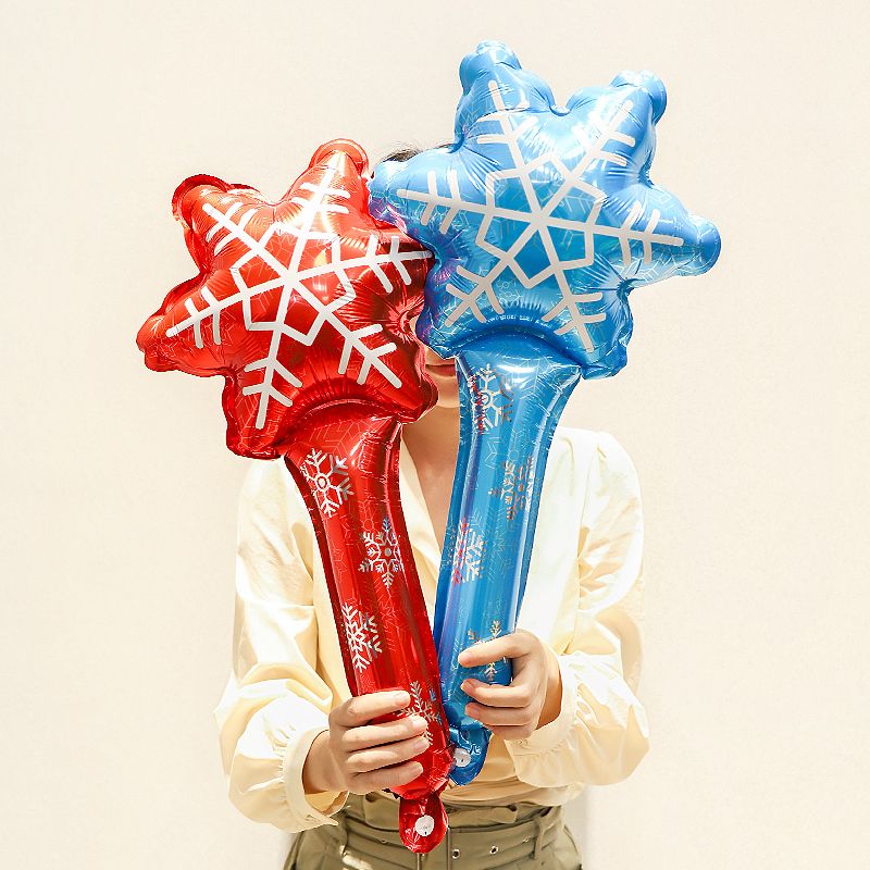10 Christmas long stick mixed snowflake balloons with a pump] Christmas ...