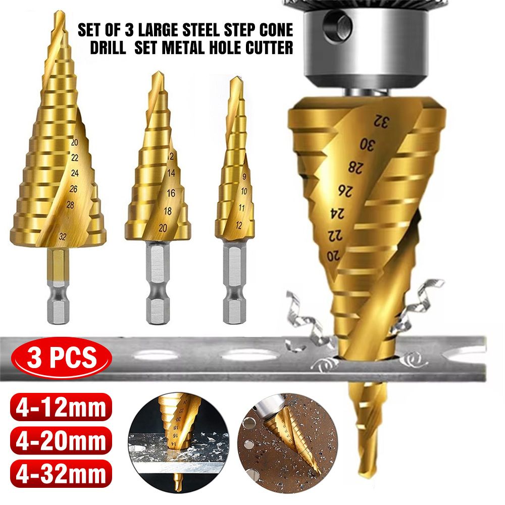昇星好物 | 六角柄螺旋槽階梯鑽 3件套 (平行進口) | HKTVmall 香港最大網購平台