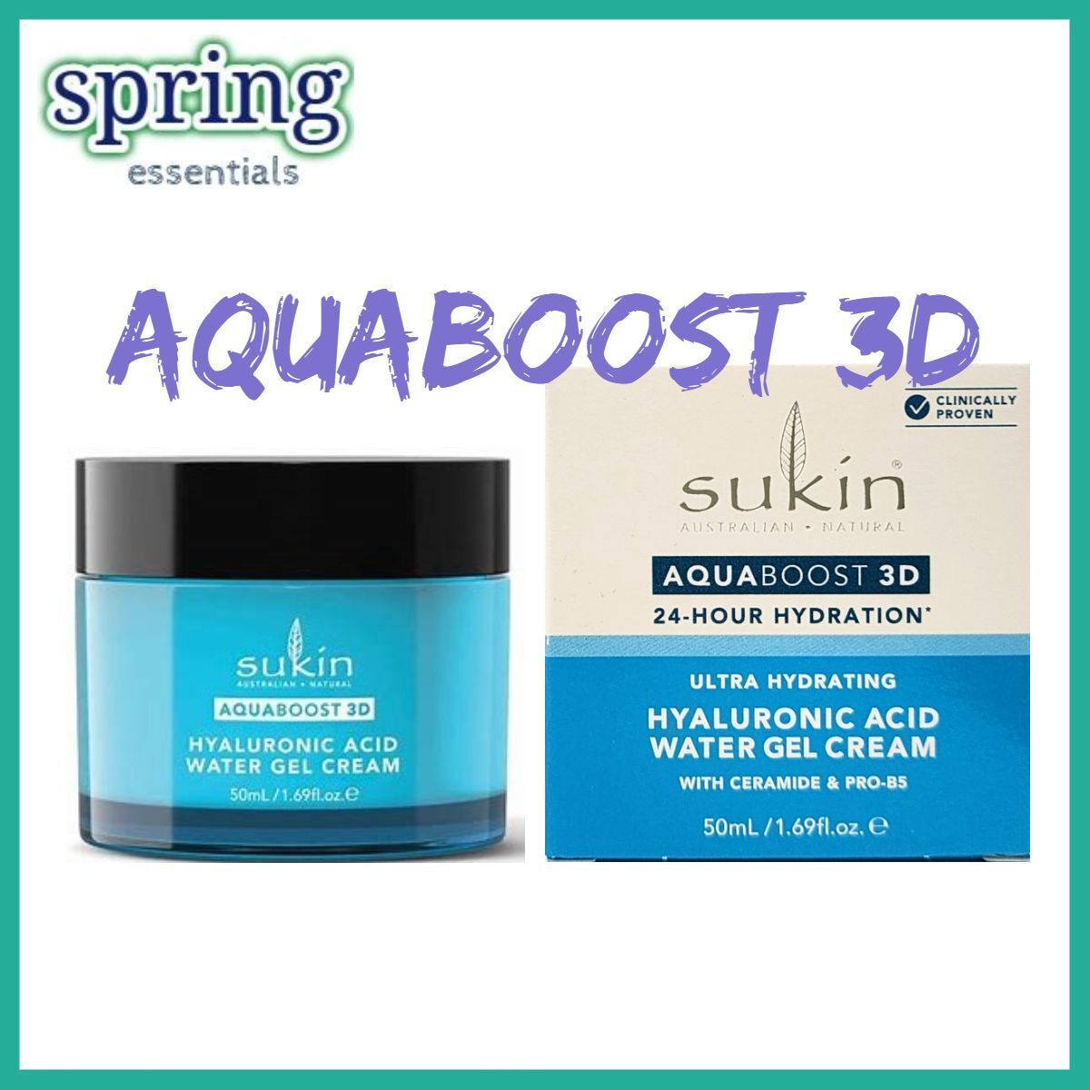 Sukin | AQUABOOST 3D - 透明質酸水凝保濕面霜 50ml (平行進口) | HKTVmall 香港最大網購平台