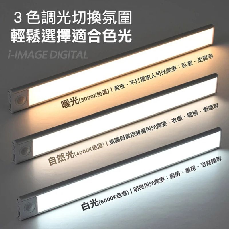 全城熱賣 | 20cm 超簿 智能LED 人體感應燈 小夜燈 USB充電式 長型 可選感應或長亮 可調節光度 | 尺碼 : 20cm | HKTVmall 香港最大網購平台