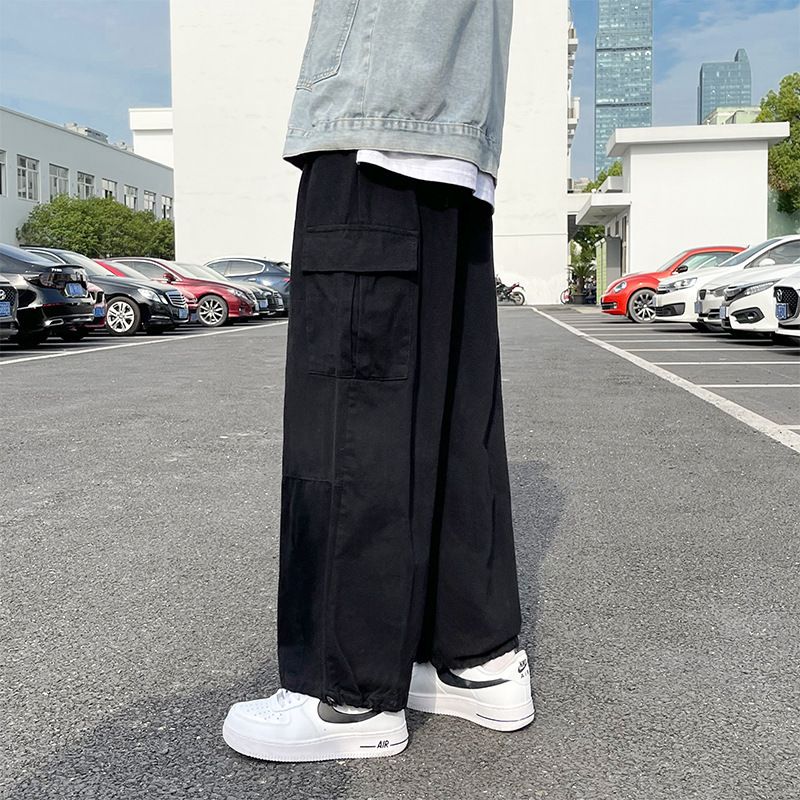 Shipped from Mainland | Japanese Retro Drop Waist Straight Work Pants ...