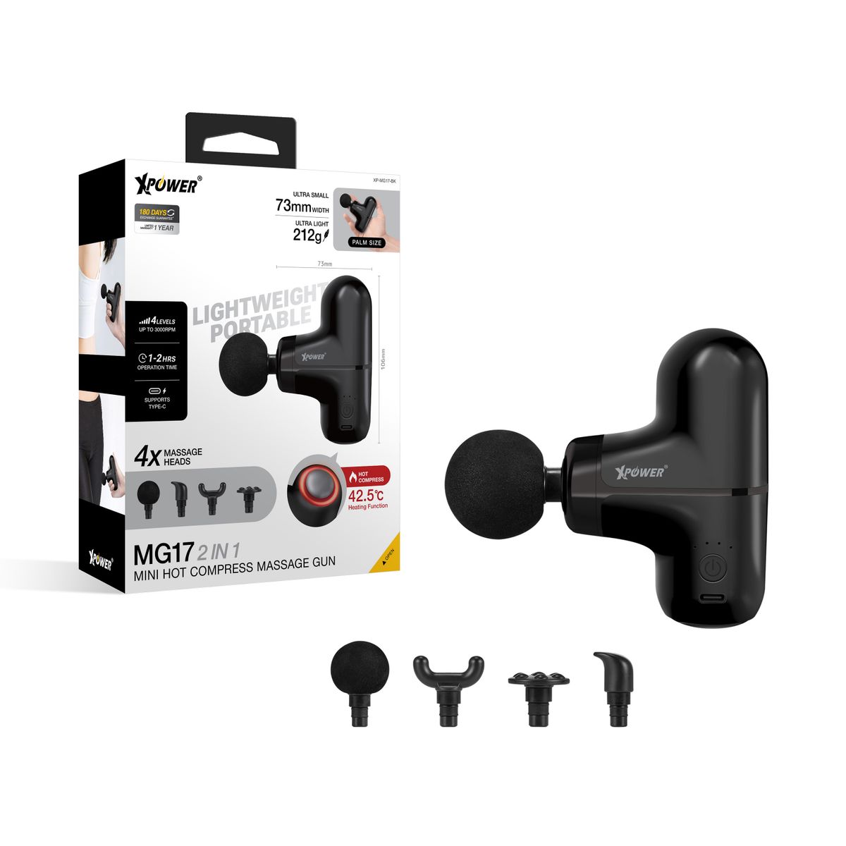 XPOWER | MG17全球最細2合1超迷你熱敷按摩槍(原裝行貨 香港官方保養) | HKTVmall 香港最大網購平台