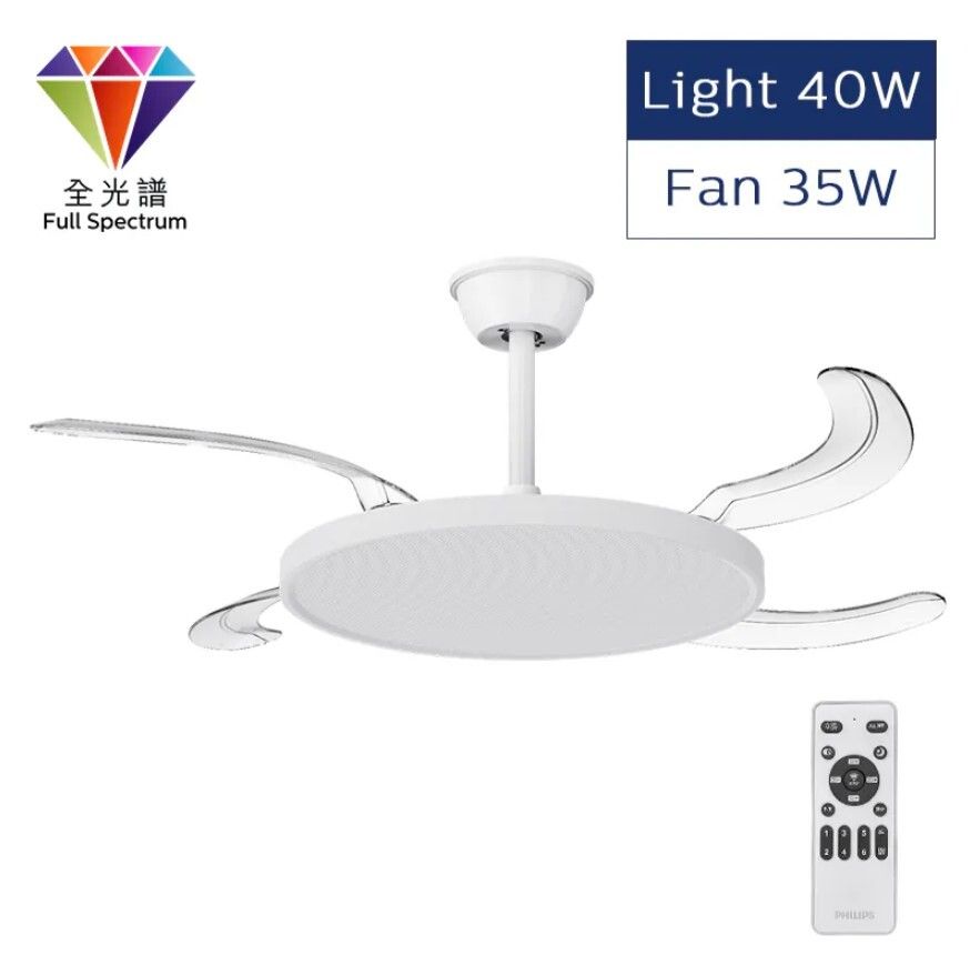 PHILIPS | Philips XF100 ultra-thin ceiling fan light with Remote ...