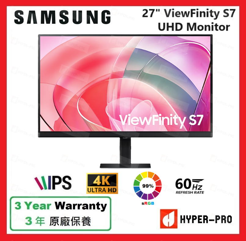 Samsung | 27 ViewFinity S7 4K UHD 智慧護眼 顯示器 (LS27D706EACXXK) | HKTVmall ...