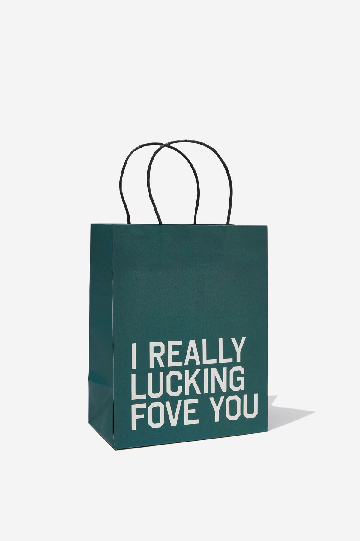 COTTON ON | Typo - Get Stuffed Gift Bag - Small - I really lucking fove you green | HKTVmall 香港最 ...