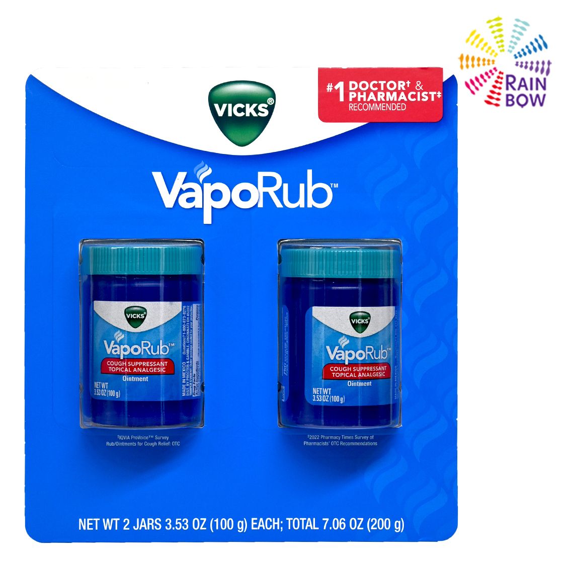 VICKS | VapoRub 傷風感冒通鼻舒緩膏 100g x 2 (25547)(平行進口) | HKTVmall 香港最大網購平台