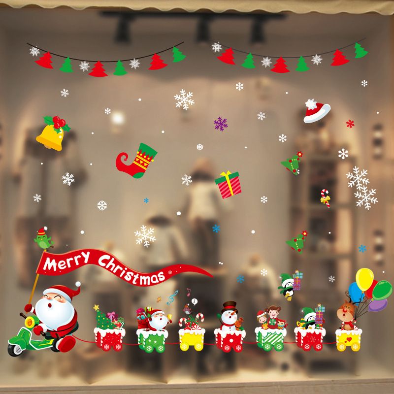 全城熱賣 | Christmas stickers static removable sliding door shop window ...