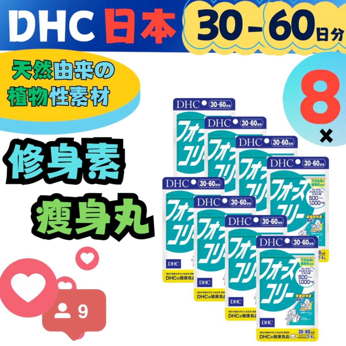 DHC | (8 Pack) Plectranthus Barbatus Body Slimming 120 Tablets (30 ...
