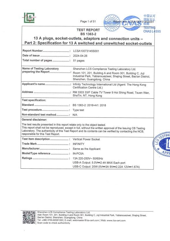 Infinity | 【黑色】PC5A PD20W 3A1C 5位直立拖板 | IN-PC5A | 顏色 : 黑色 | HKTVmall 香港 ...