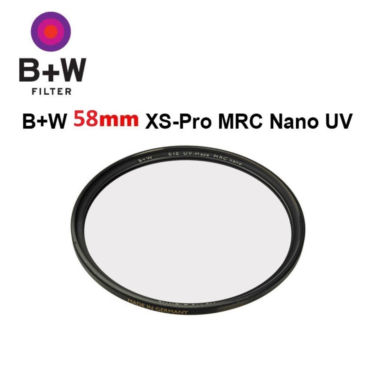 B+W | 58mm XS-Pro MRC Nano UV Haze 010M Filter 超薄多層鍍膜防水易抹 納米鍍膜 1066120 | HKTVmall 香港最大網購平台
