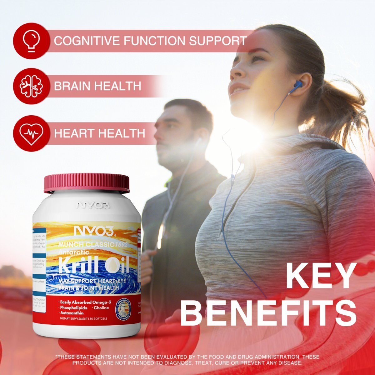 NYO3 | NYO3 蒙克純南極磷蝦油425mg*30粒 平行進口(保心臟，護眼，血管健康) 深海魚油升級Omega-3 DHA EPA | HKTVmall 香港最大網購平台