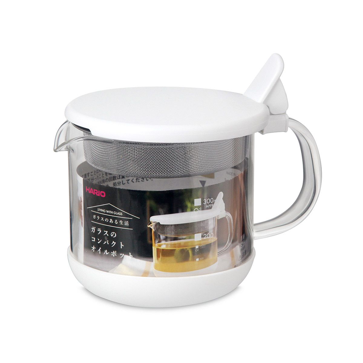 HARIO | 300ml 小型耐熱玻璃隔油壺 / 濾油壺 (GOP-300-W) | HKTVmall 香港最大網購平台