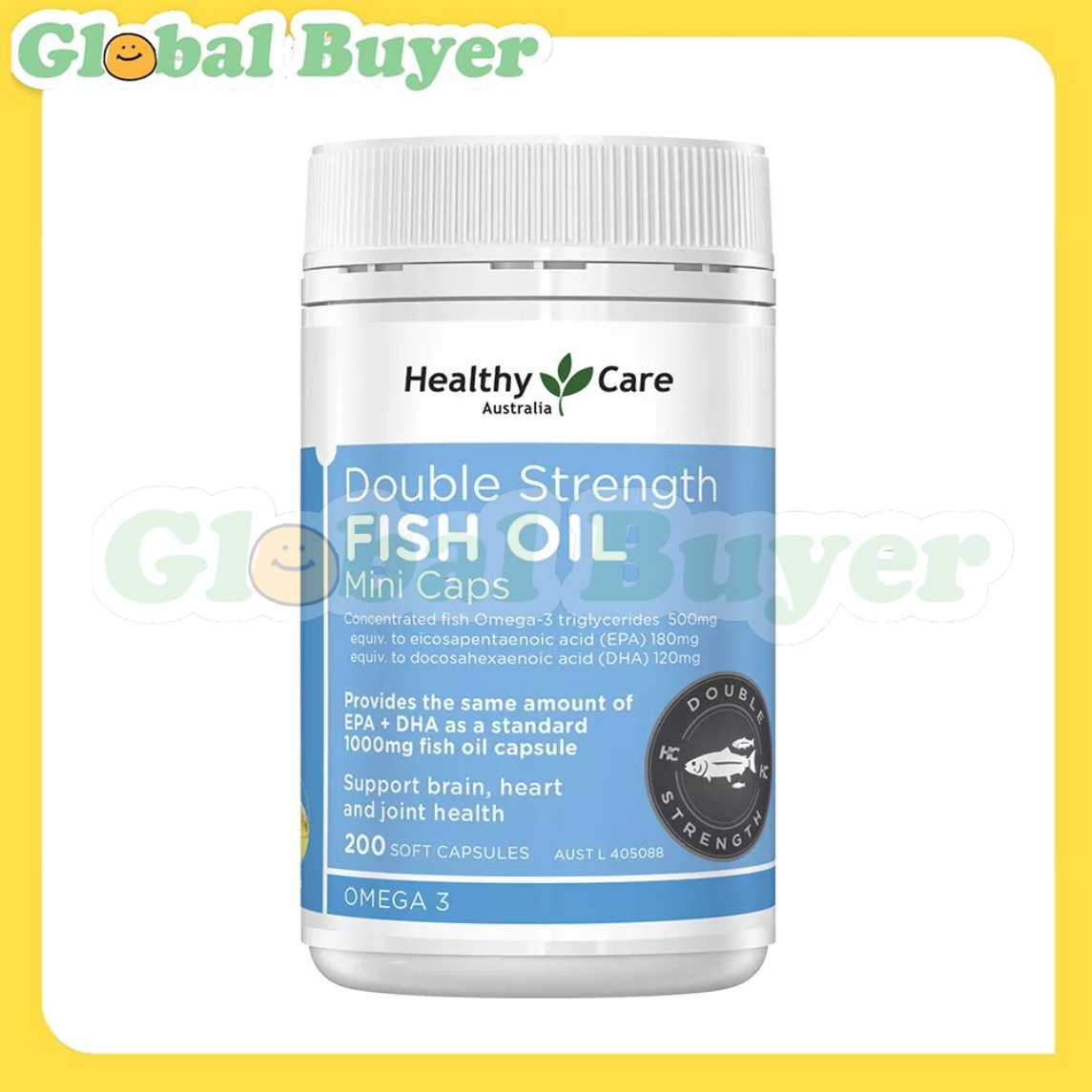 Healthy Care | Double Strength Fish Oil Mini Caps 200 Capsules ...