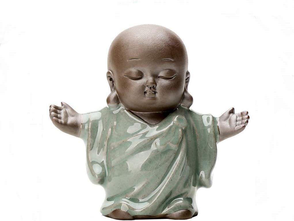 DMtse | Cute little monk Buddha statue ceramic decoration | HKTVmall ...