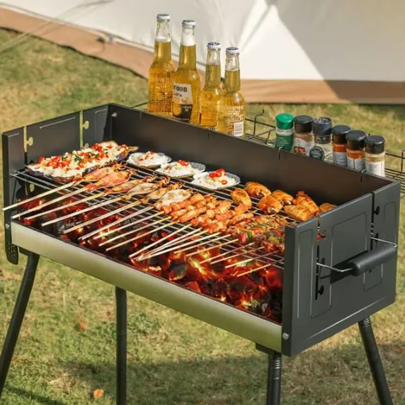 GLISTBAY | GLISTBAY摺疊式防風燒烤架 戶外便攜式燒烤爐 炭燒BBQ爐 露營室外家用 高度調節 旅行野餐利器 摺疊收納 | HKTVmall 香港最大網購平台