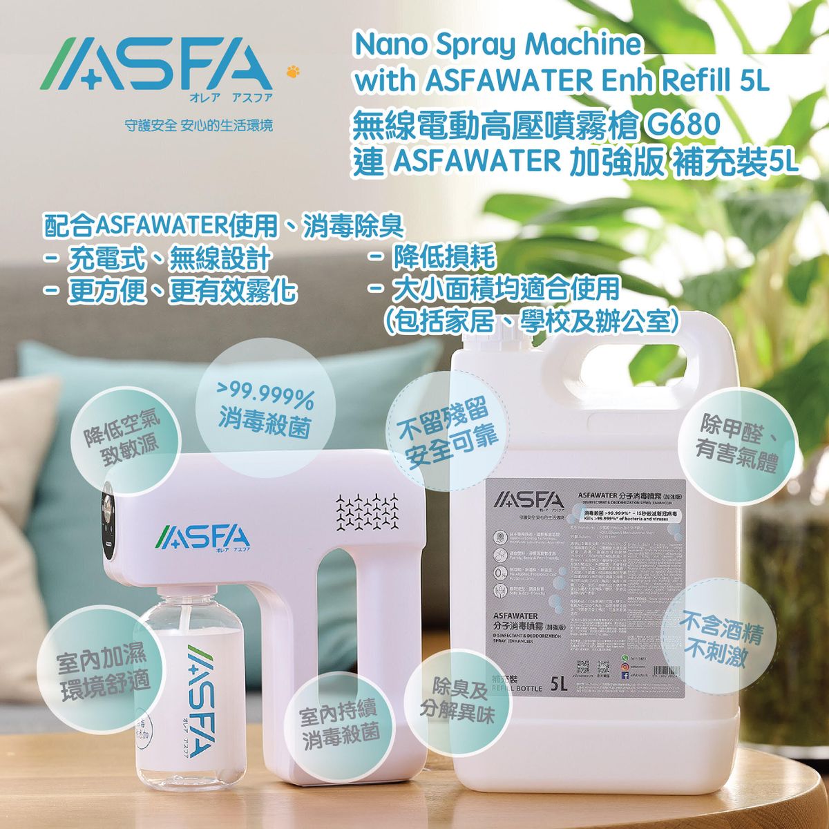 ASFA | Air purifying spray gun kit - 5L (200ppm enhanced version ...
