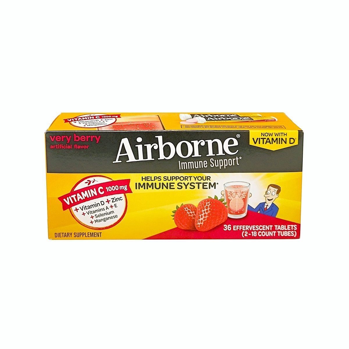 Airborne | Vitamin C 1000mg Effervescent Tablets (Very Berry) 36 ...