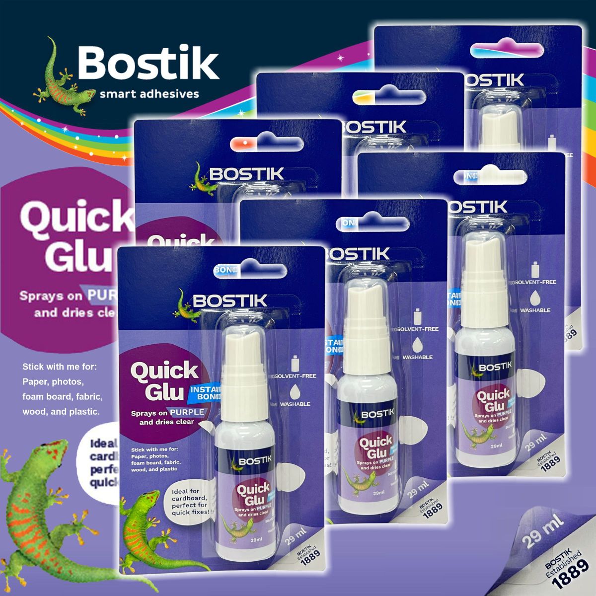 Bostik | Bostik® QUICK GLU 水溶性快速噴膠水（非氣霧劑型）29毫升 6 支盒裝《香港行貨》 | HKTVmall ...