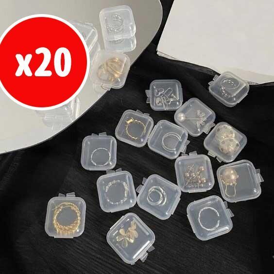 日本暢銷 | 20pcs - Mini Storage Box [Transparent White] Portable Jewelry ...