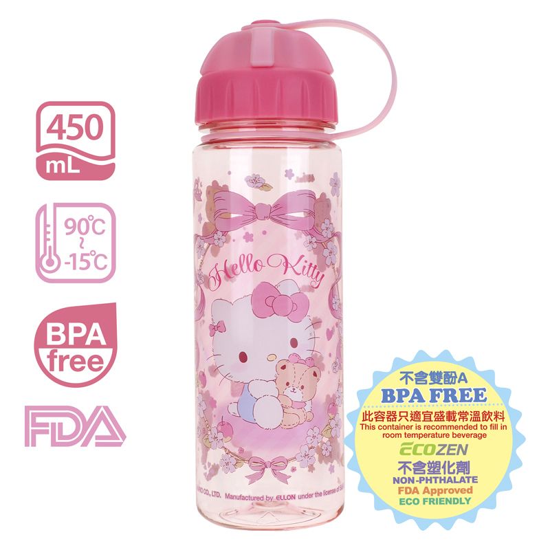 SANRIO | Hello Kitty 450ml 雙開口設計膠水樽/直飲水壺 | HKTVmall 香港最大網購平台