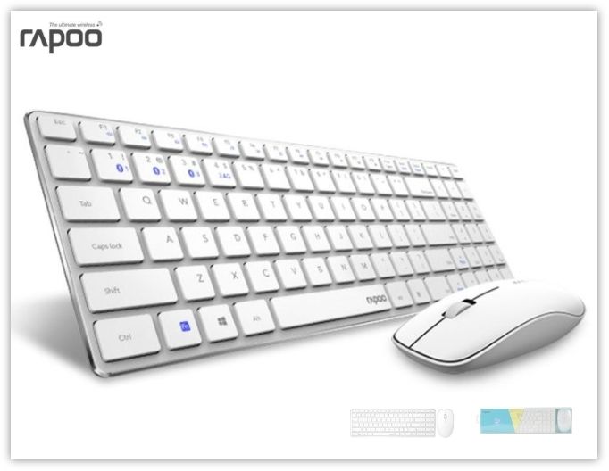 Rapoo | RAPOO [9300M-W] Tri-Mode 三模式刀鋒鍵鼠套裝 (White) | HKTVmall 香港最大網購平台