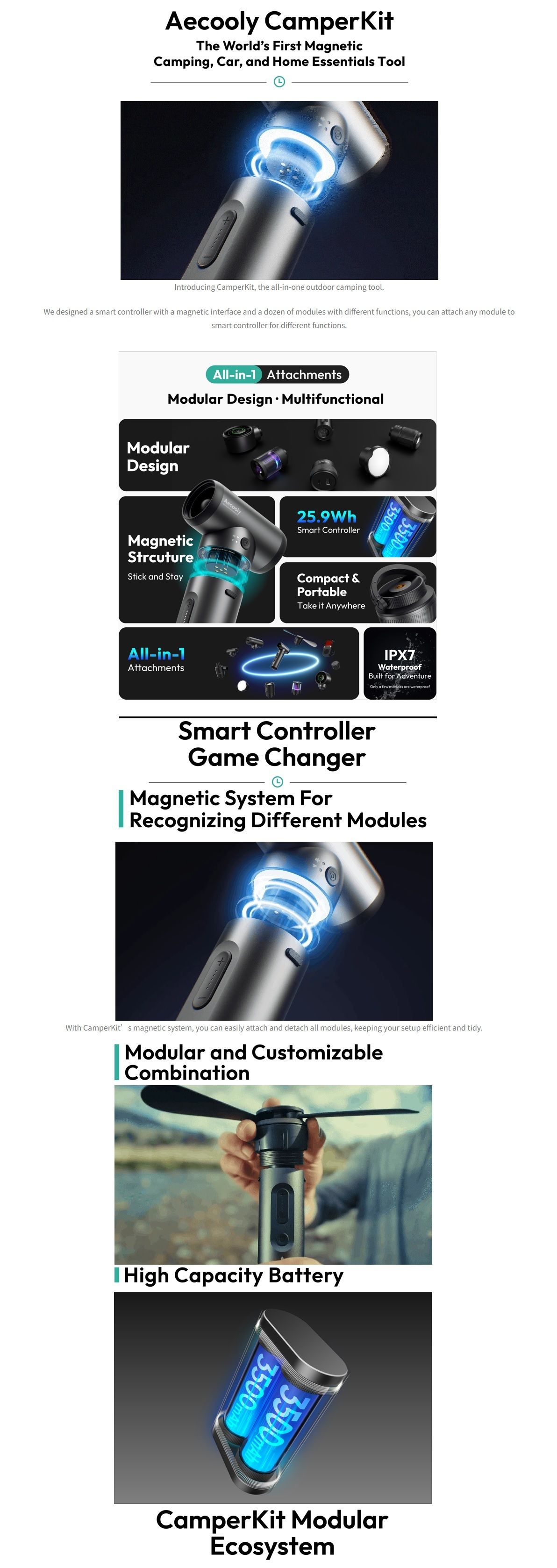 Aecooly OK01 CAMPERKIT多合一戶外家居模組5件清涼套裝 (OK01-Cooling Pack) - MoboPlus