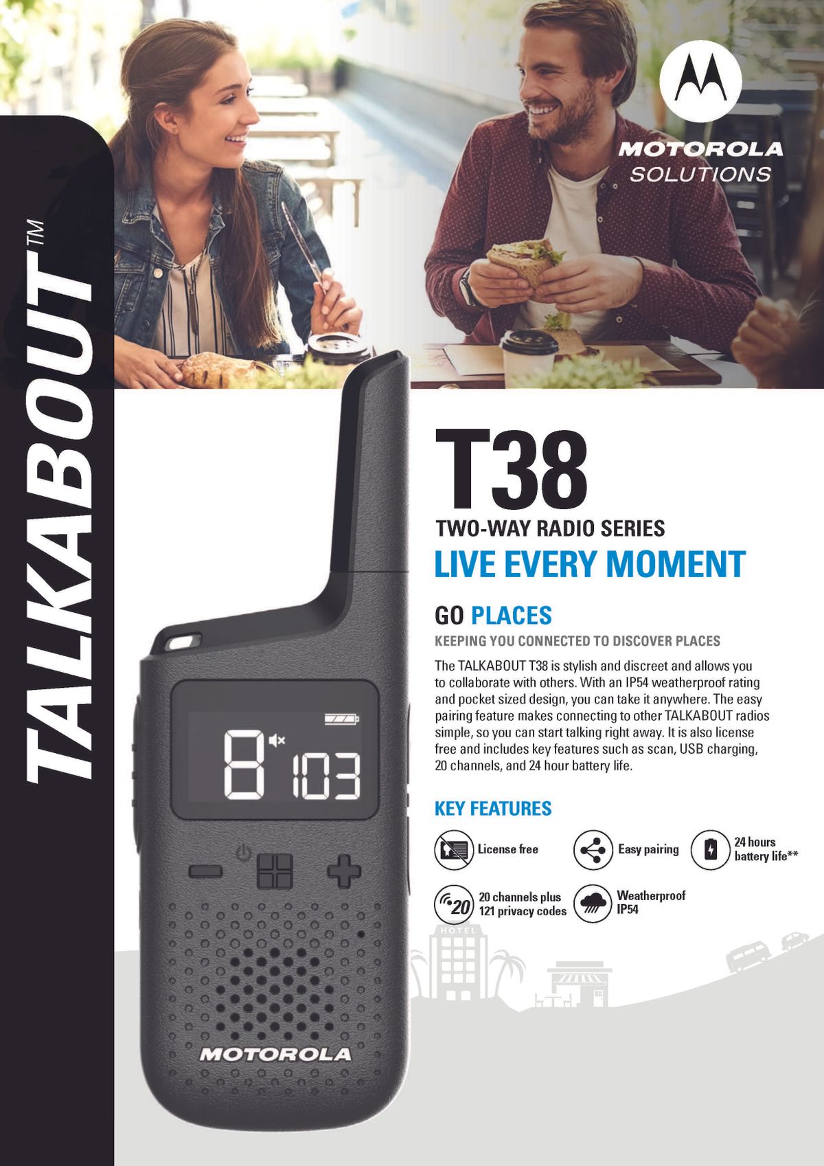 Motorola | TALKABOUT T38 輕便型無線對講機 (免牌對講) | HKTVmall 香港最大網購平台