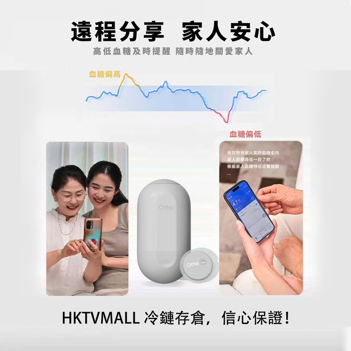 Ottai | 歐態動態血糖儀 Ottai CGM (M8)（連續血糖監測系統 (M8)） | HKTVmall 香港最大網購平台