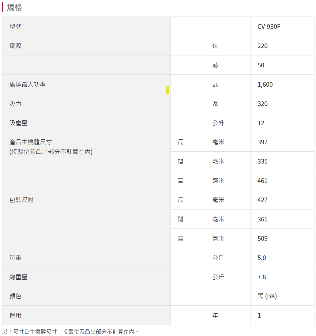 日立 | CV-930F 商用吸塵機 香港行貨 | 商用系列 | HKTVmall 香港最大網購平台