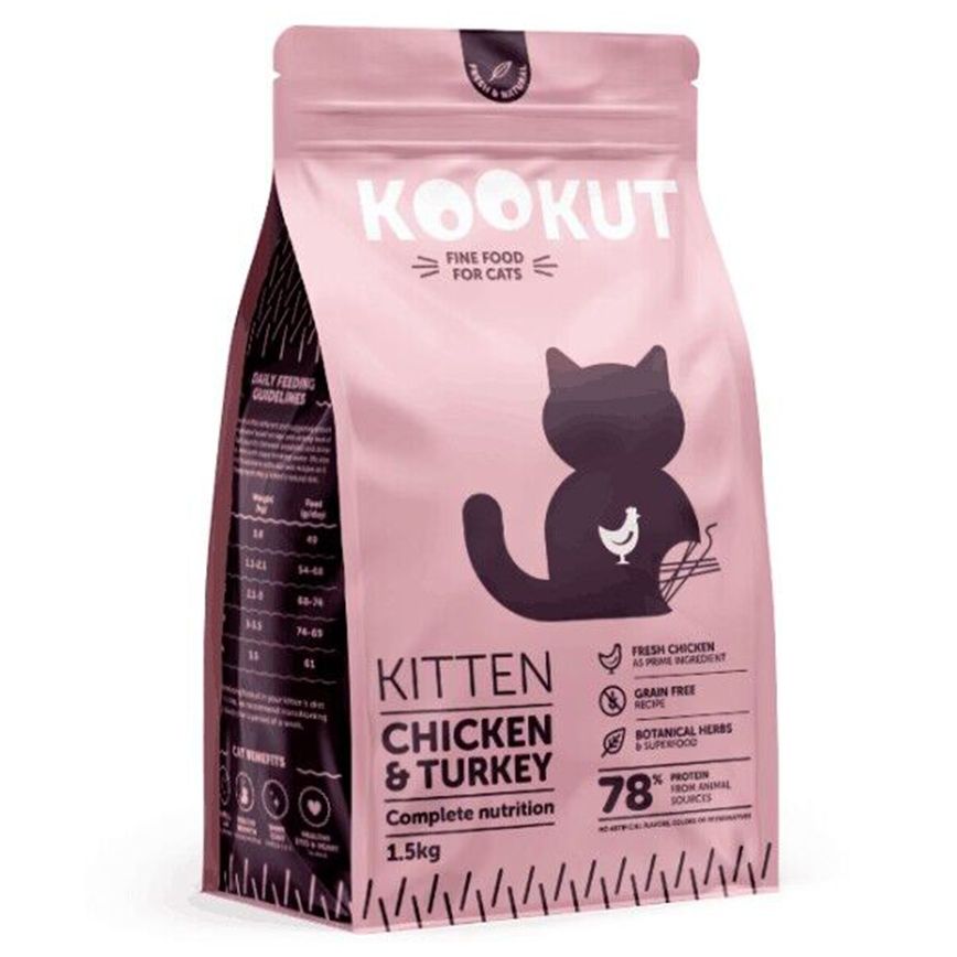 KOOKUT | KOOKUT 貓糧 天然無穀物幼貓糧 雞肉火雞肉 1.5kg #幼貓乾糧 (CFKUFK9515209 ...