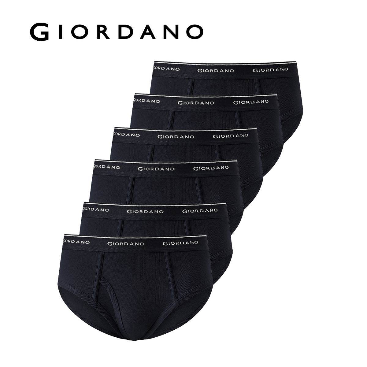 GIORDANO | 男裝 三角內褲 (6條裝) (M碼) | 顏色 : Black 黑色 | 尺碼 : M | HKTVmall 香港最大網購平台