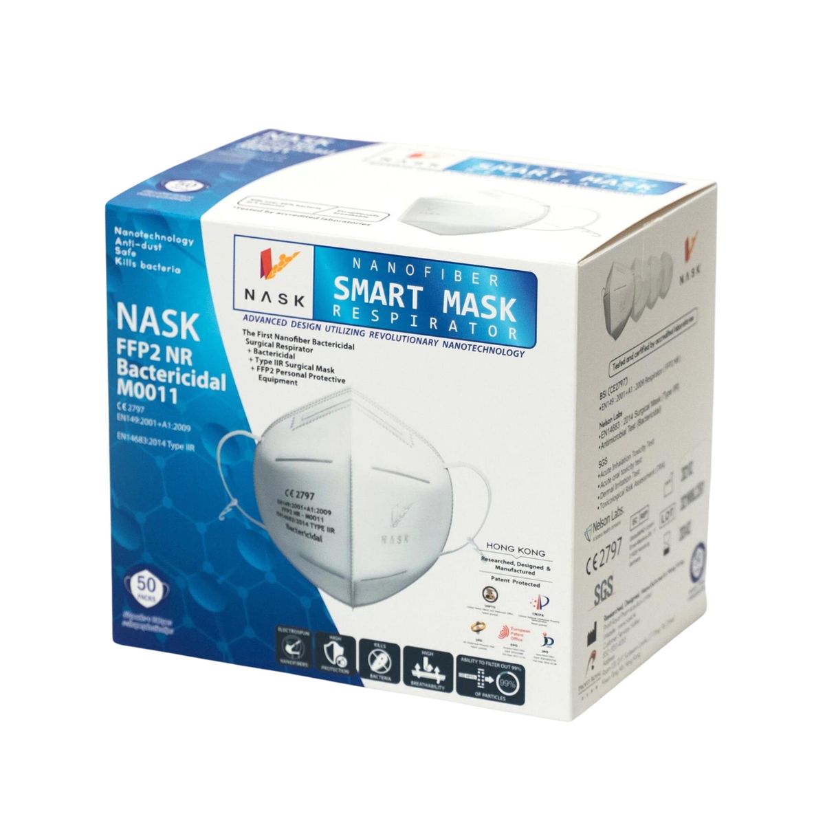 NASK | NASK nanofiber respirator (PRO CE FFP2) - 50 pcs/box | HKTVmall The Largest HK Shopping ...