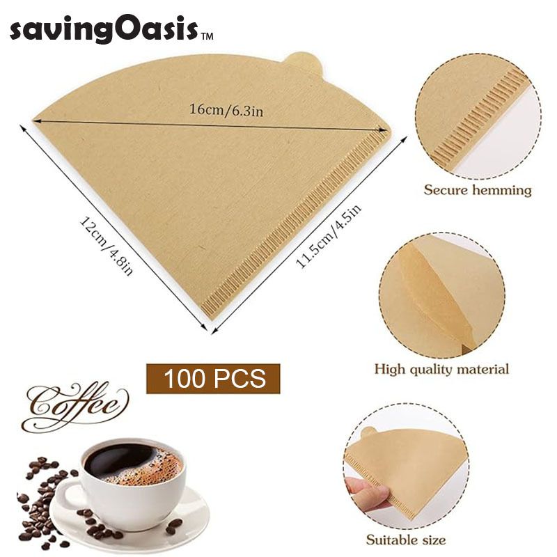 MasterTool | Savingoasis 1-2人份/100片裝/V型天然無漂白錐形咖啡濾紙 手沖咖啡濾紙 咖啡濾紙 滴漏式咖啡壺濾紙 V型圓錐設計·咖啡粉充分萃取·原木漿製造·高溫壓 ...